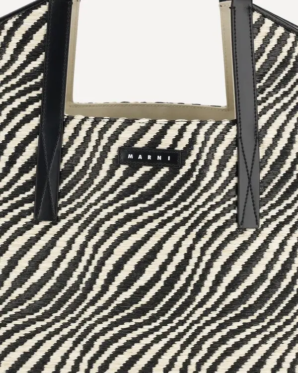 Marni Raffia Effect Fabric Tote Bag