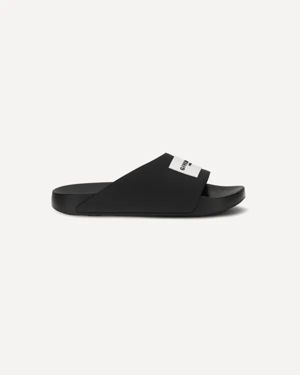 Givenchy Rubber Logo Slide Mules - Black