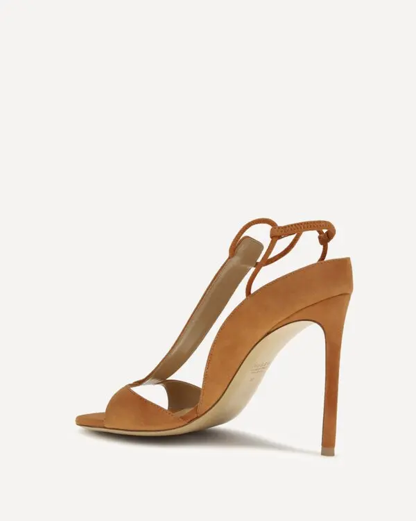 FRANCESCO RUSSO Suede Stiletto Heeled Sandals - Orange