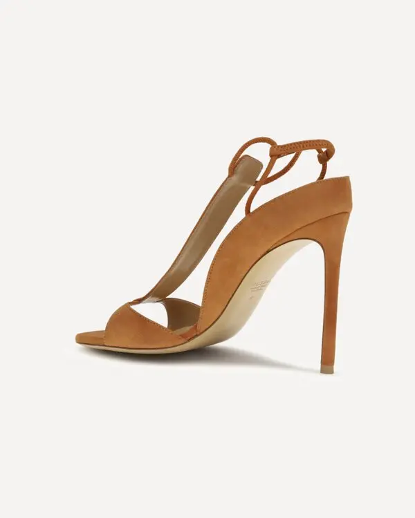 FRANCESCO RUSSO Suede Stiletto Heeled Sandals - Orange