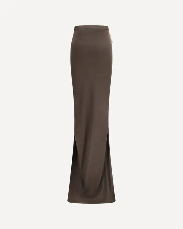 MONCLER + RICK OWENS Long Skirt With Drawstring And Slit - Brown