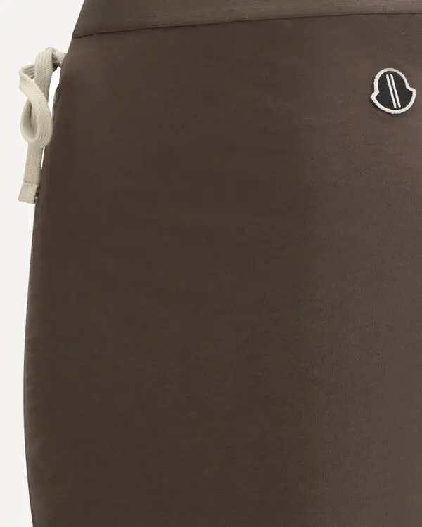 MONCLER + RICK OWENS Long Skirt With Drawstring And Slit - Brown