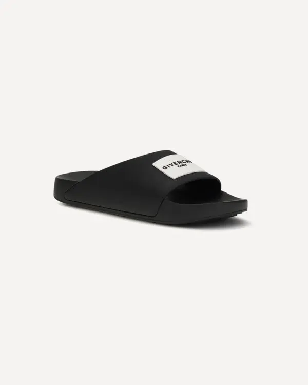 Givenchy Rubber Logo Slides - Black