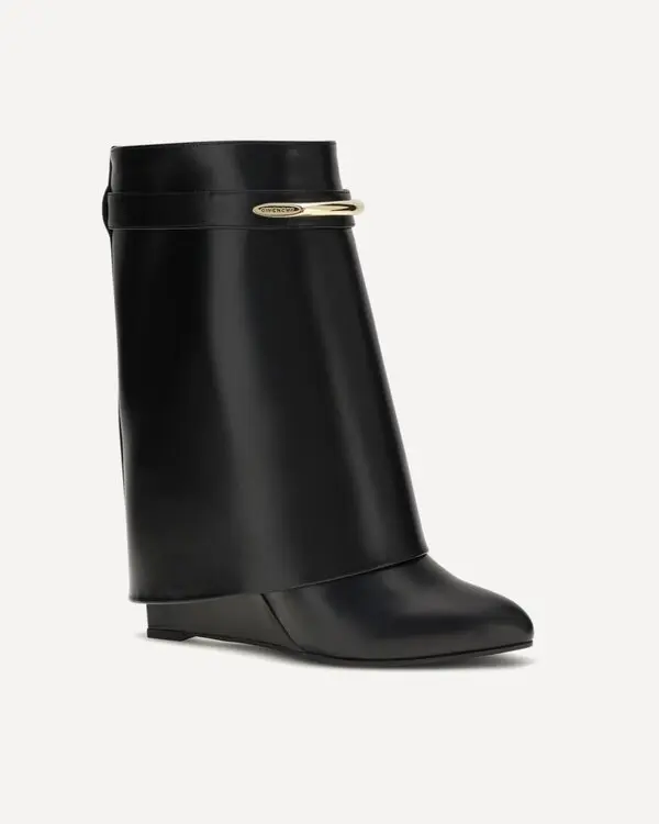 Givenchy Leather Shark Ankle Boots - Black