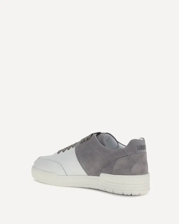 Moschino Paneled Leather And Suede Sneakers