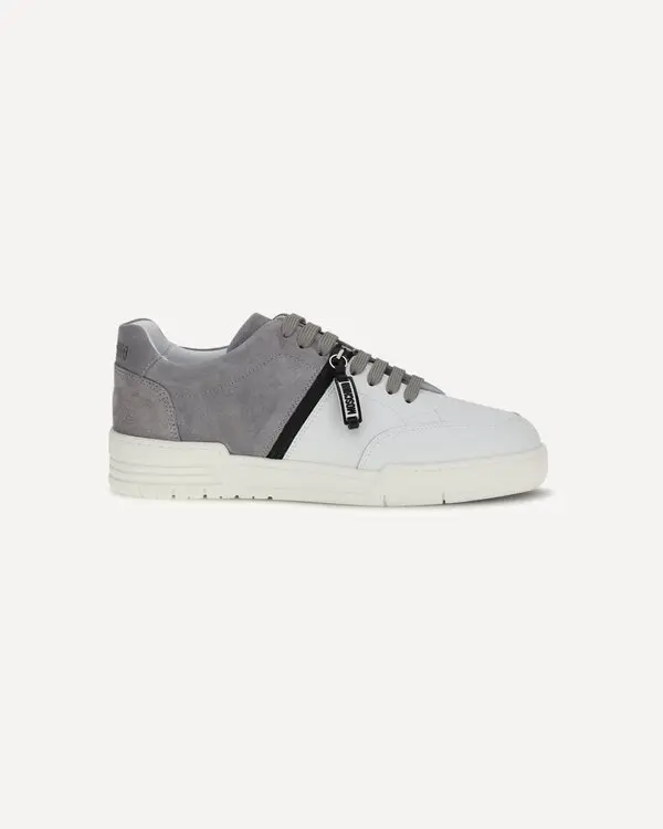 Moschino Paneled Leather And Suede Sneakers