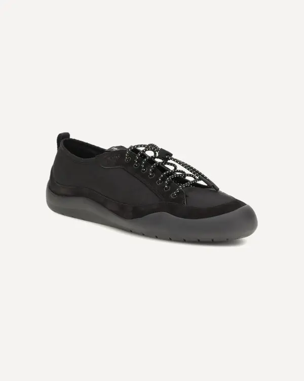 Prada Leather And Fabric Sneakers - Black