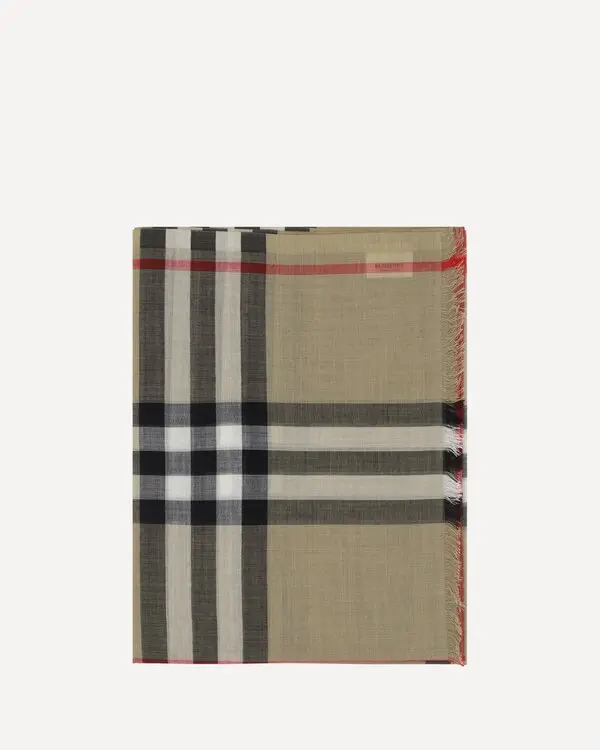 Burberry Silk And Wool Blend Scarf - Beige