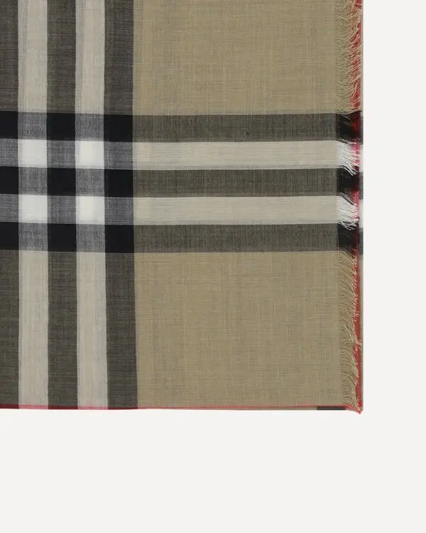 Burberry Silk And Wool Blend Scarf - Beige