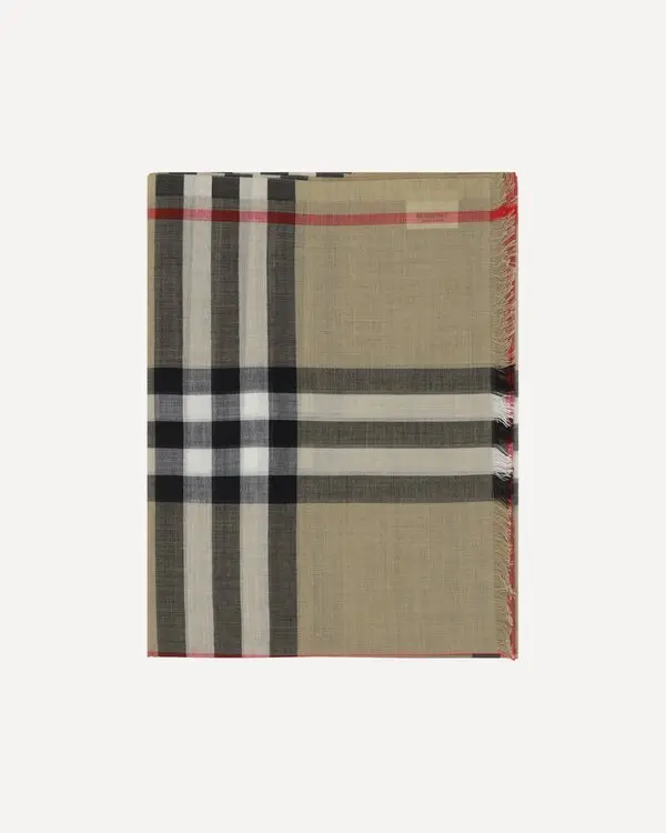 Burberry Silk And Wool Blend Scarf
