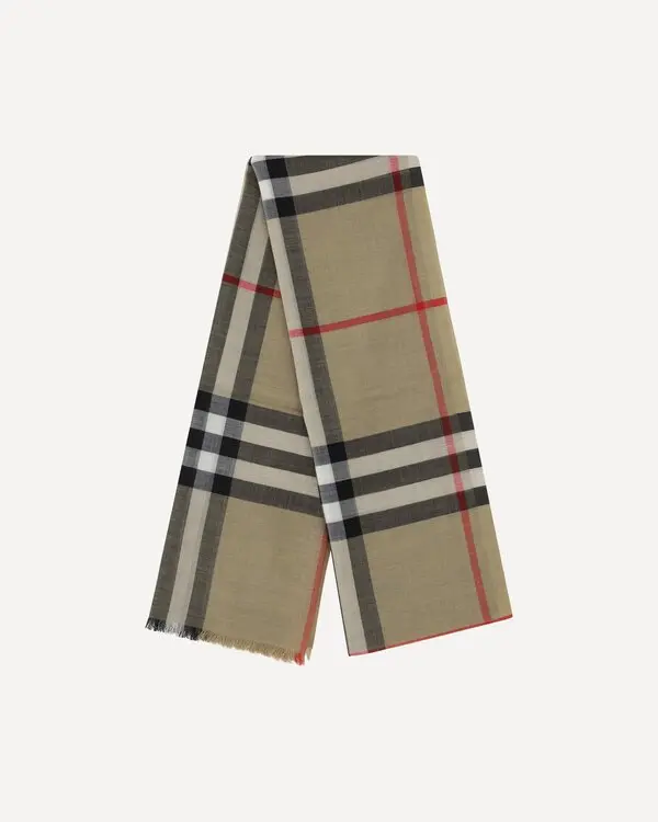 Burberry Silk And Wool Blend Scarf