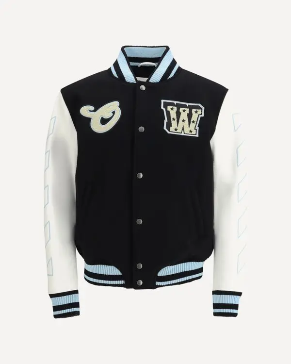 Off-White Varsity Star Logo Jacket - Black