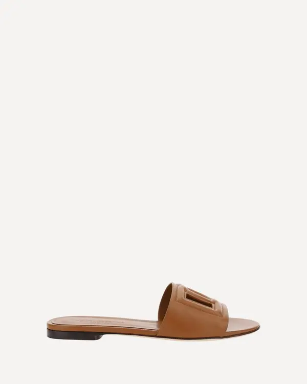 Dolce & Gabbana Millenials Leather Sandals - Brown