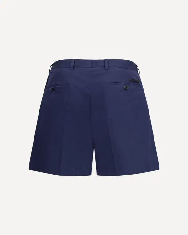 Prada Cotton Shorts With Buttoned Welt Pockets
