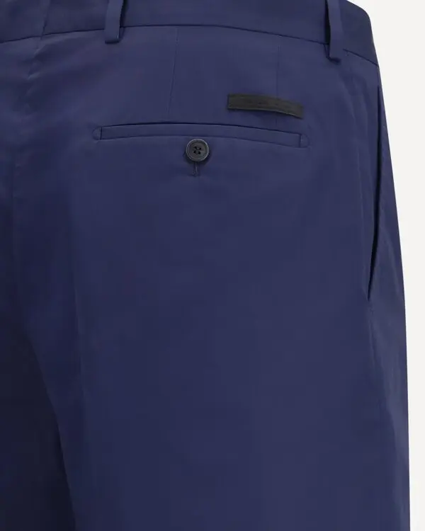 Prada Cotton Shorts With Buttoned Welt Pockets