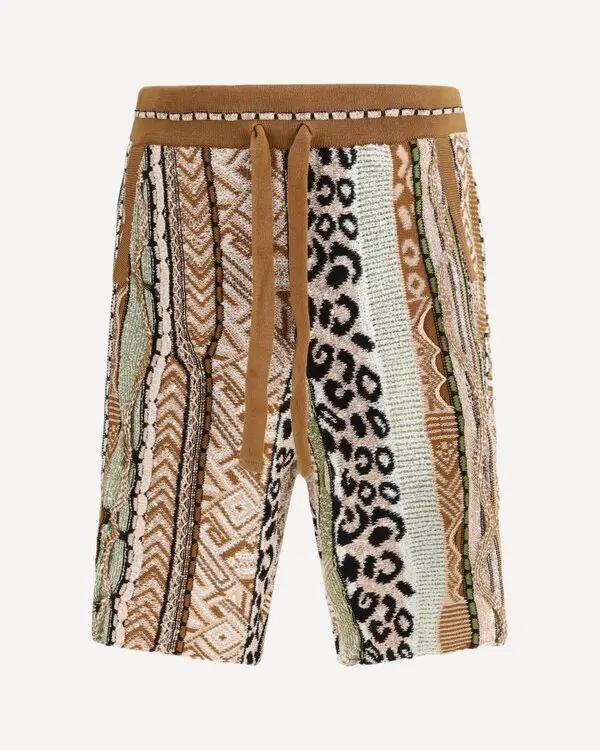 LANEUS Geometric Print Bermuda Shorts