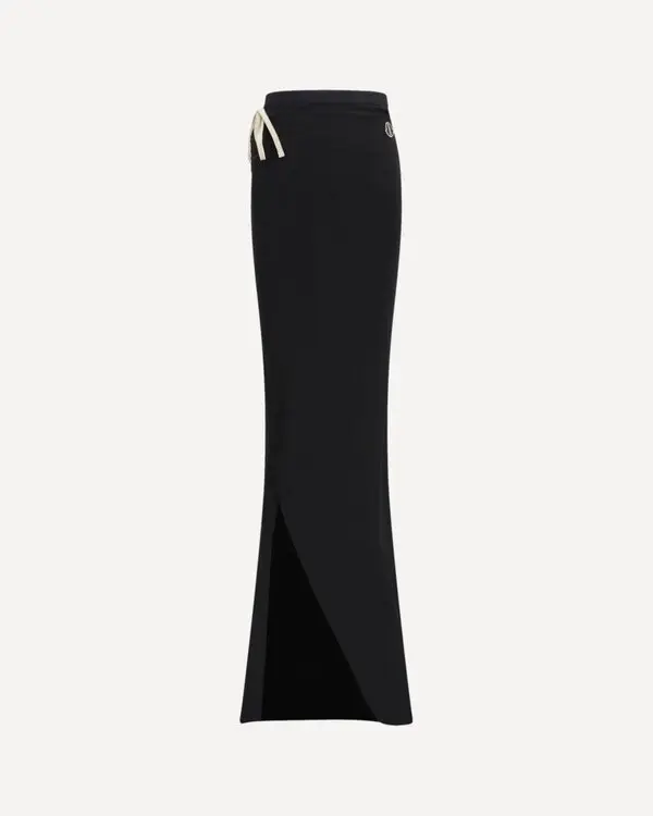 MONCLER + RICK OWENS Long Jersey Skirt With Drawstring And Slit - Black