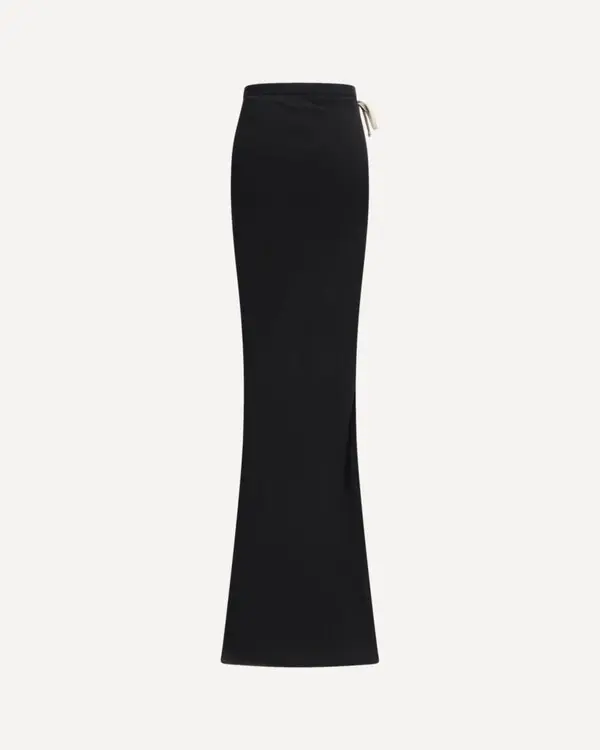 MONCLER + RICK OWENS Long Jersey Skirt With Drawstring And Slit - Black