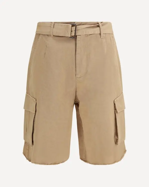 LANEUS Belted Button Cargo Shorts
