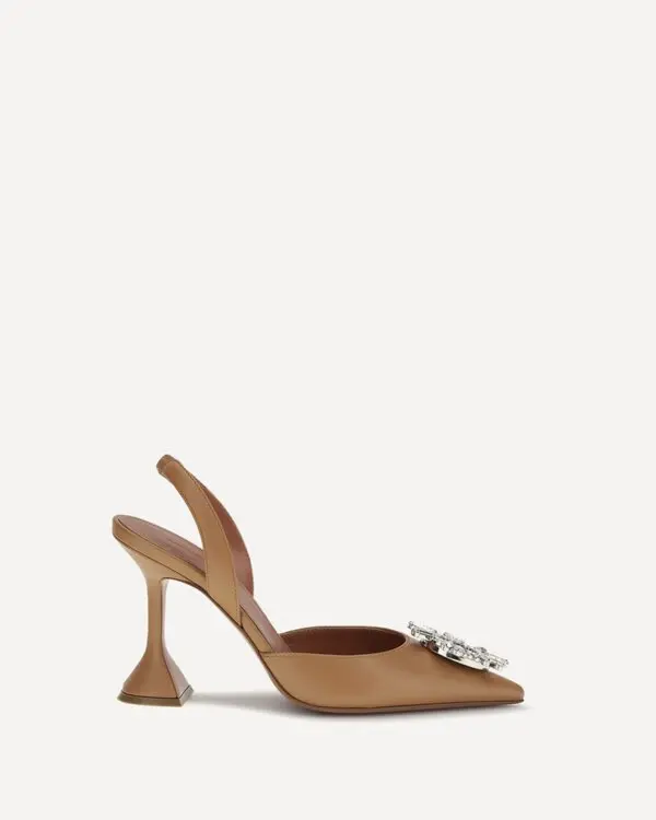 Amina Muaddi Begum Slingback Pumps - Brown