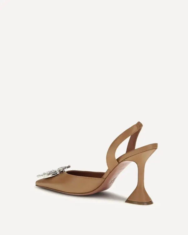 Amina Muaddi Begum Slingback Pumps - Brown