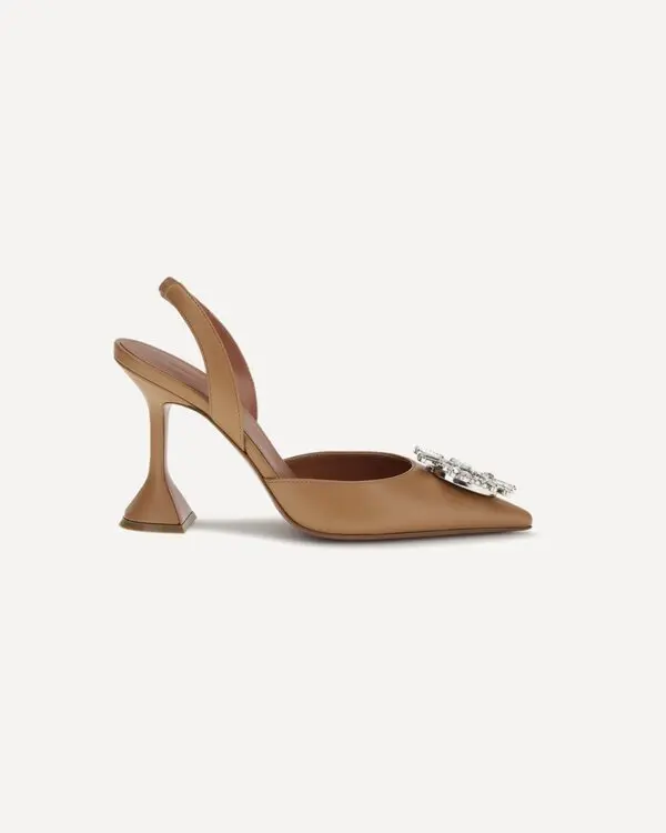 Amina Muaddi Begum Slingback Pumps - Brown