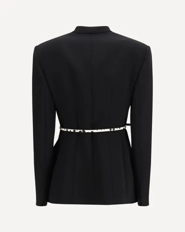 Max Mara Double-breasted Cady Jacket With Belt - Black