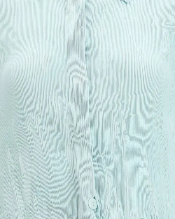 GONGDID DESIGN Wavy Pleated Shirt Dress