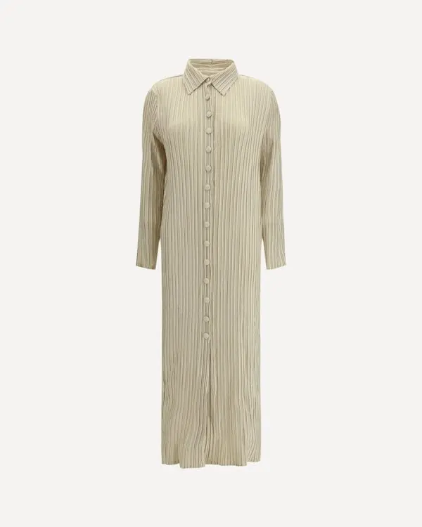 GONGDID DESIGN Long Sleeve Button-up Maxi Dress