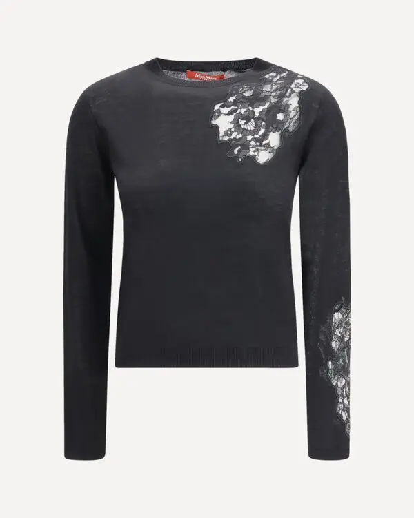 Max Mara Wool Sweater With Lace Inserts