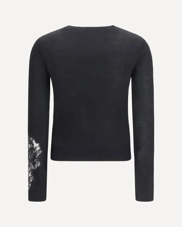 Max Mara Wool Sweater With Lace Inserts