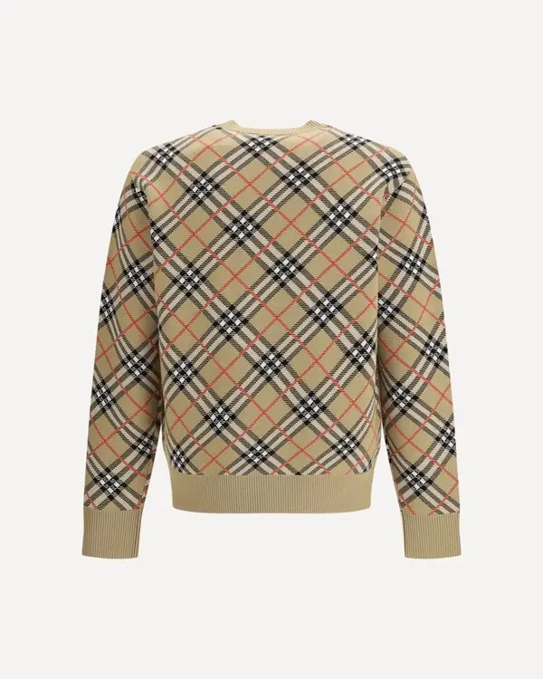 Burberry Wool Check Crewneck Sweater