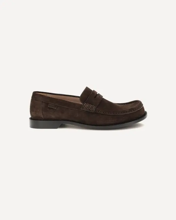 Loewe Suede Calfskin Loafers - Brown