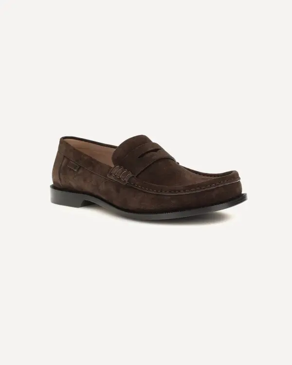 Loewe Suede Calfskin Loafers - Brown