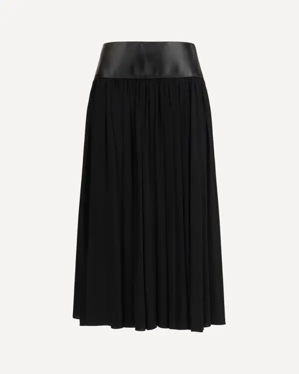 Alaïa Midi Skirt With Leather Belt