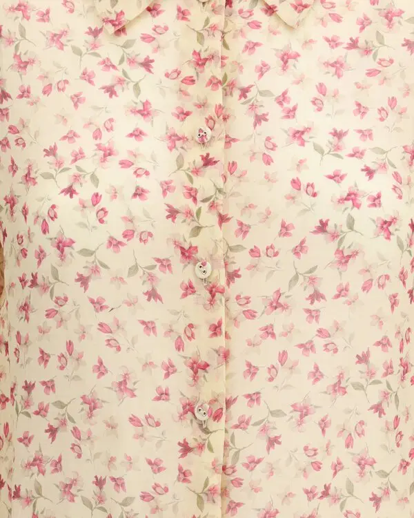 KRISTINA TI Floral Print Button-up Shirt Dress