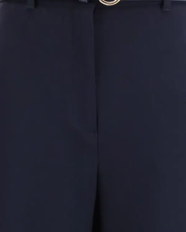 Max Mara Wide Leg Belted Pants - Blue