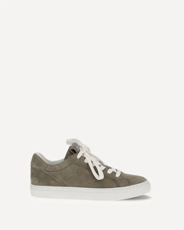 Brunello Cucinelli Suede Sneakers With Precious Loop