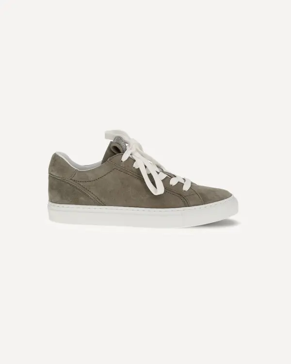 Brunello Cucinelli Suede Sneakers With Precious Loop