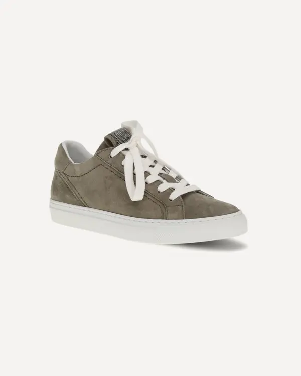 Brunello Cucinelli Suede Sneakers With Precious Loop