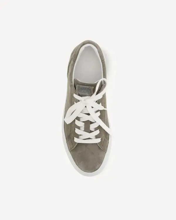 Brunello Cucinelli Suede Sneakers With Precious Loop