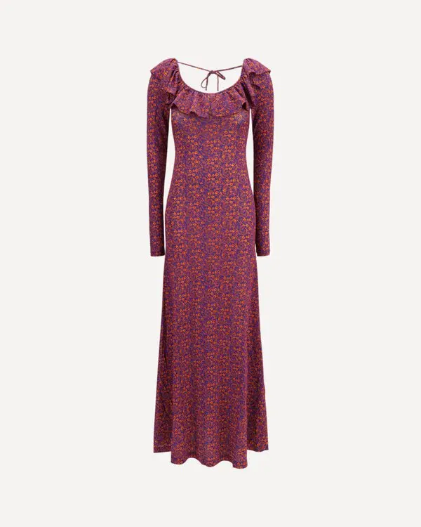 KRISTINA TI Floral Print Jersey Maxi Dress