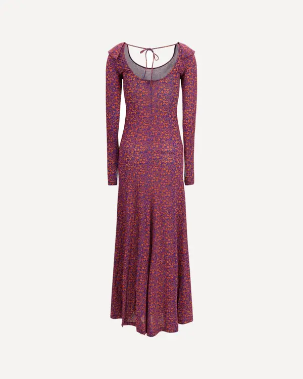KRISTINA TI Floral Print Jersey Maxi Dress
