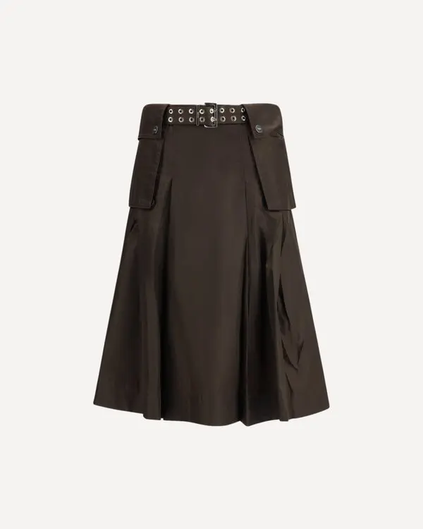 GANNI Duchesse Nylon Pleated Skirt