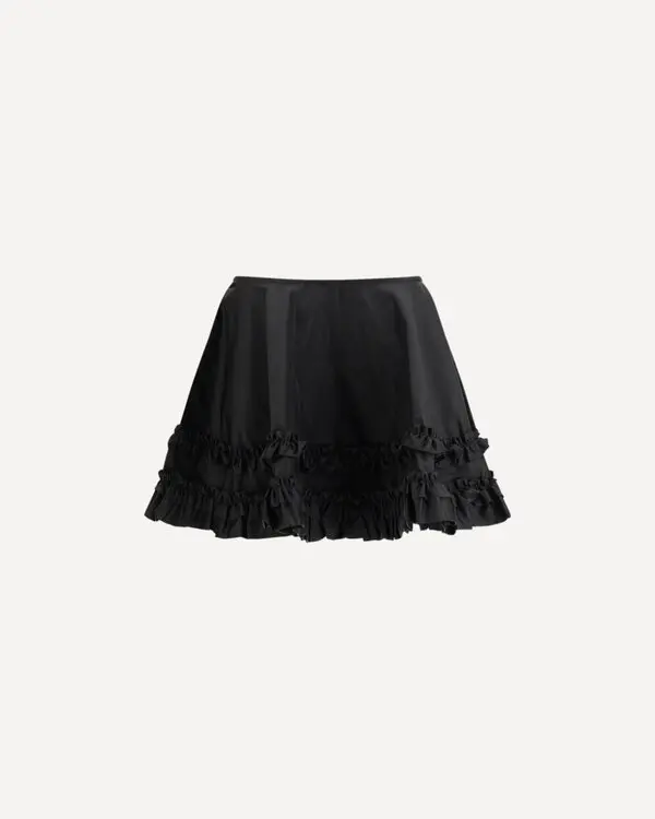 GANNI Duchesse Nylon Mini Frill Skirt