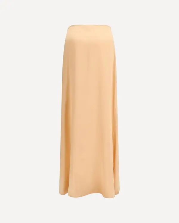 KRISTINA TI Classic Long Silk Skirt - Orange