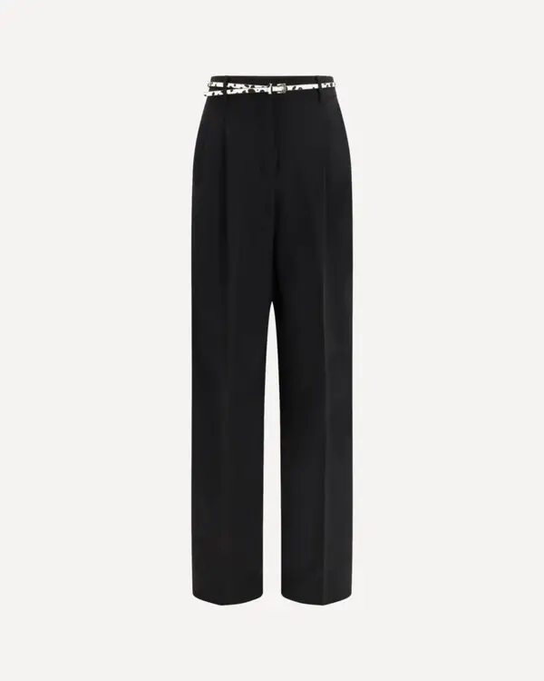 Max Mara Belted Cady Wide-leg Pants - Black