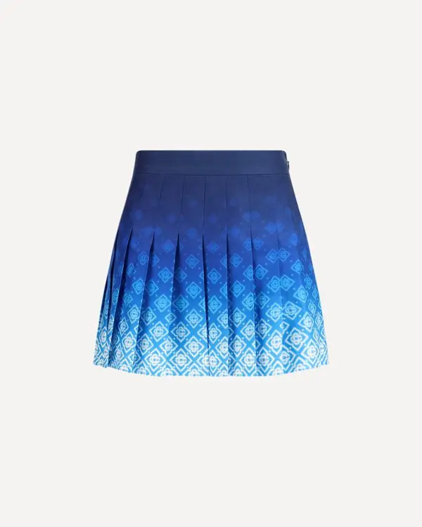 Casablanca Pleated Mini Skirt With Orchid Monogram Print