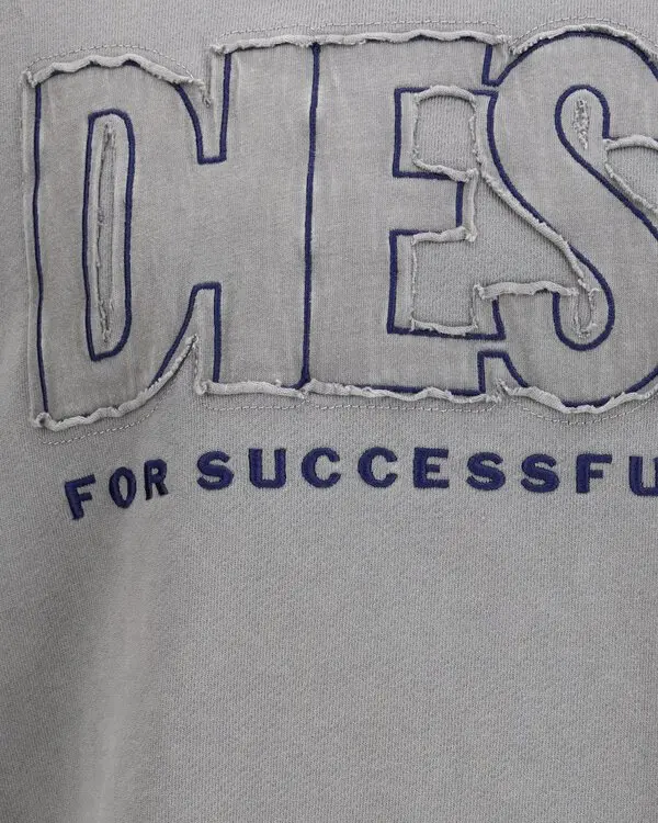 DIESEL® S-boxt-raw-v1 Sweatshirt With Raw-cut Hem - Grey
