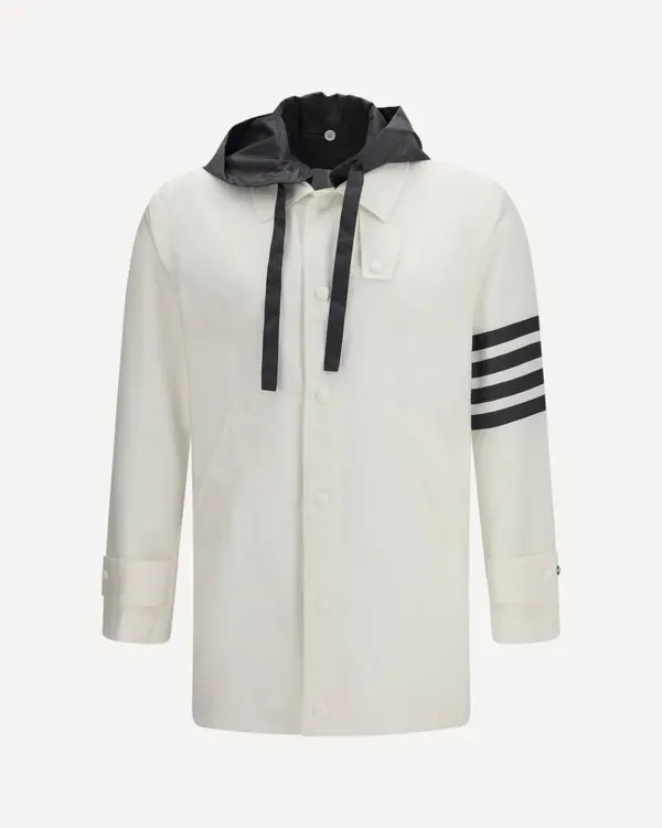 Thom Browne Unconstructed Hooded Bal Collar - White